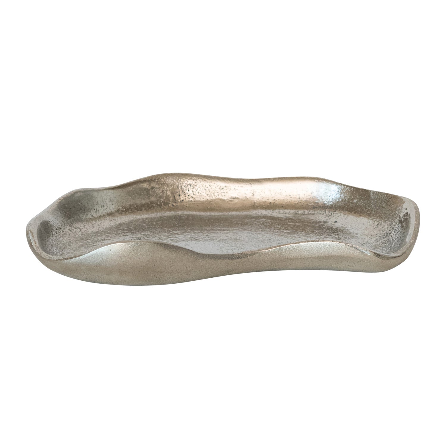 Cast Aluminum Organic Shaped Tray, Nickel Finish – Saltbox Lane