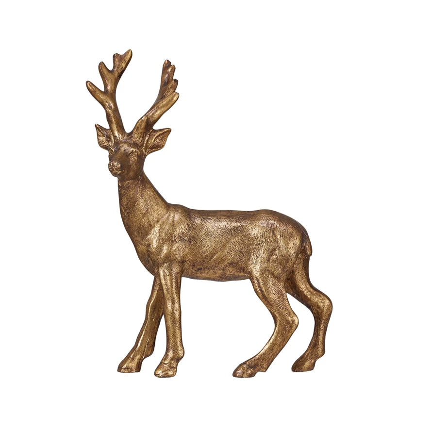 Resin Deer, Gold Finish – Saltbox Lane
